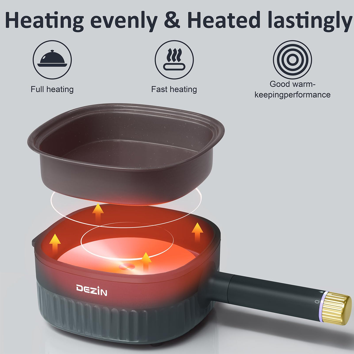 DEZIN 3L electric hot pot, non-stick pan, 2L baking pan and 2.5L steam ...